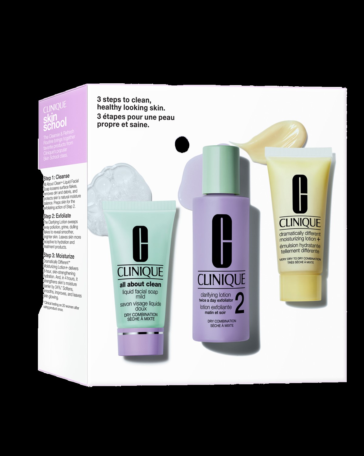 Clinique 3 Step Skin Type 2 Mini Kit - Perfect Skincare for Dry Skin