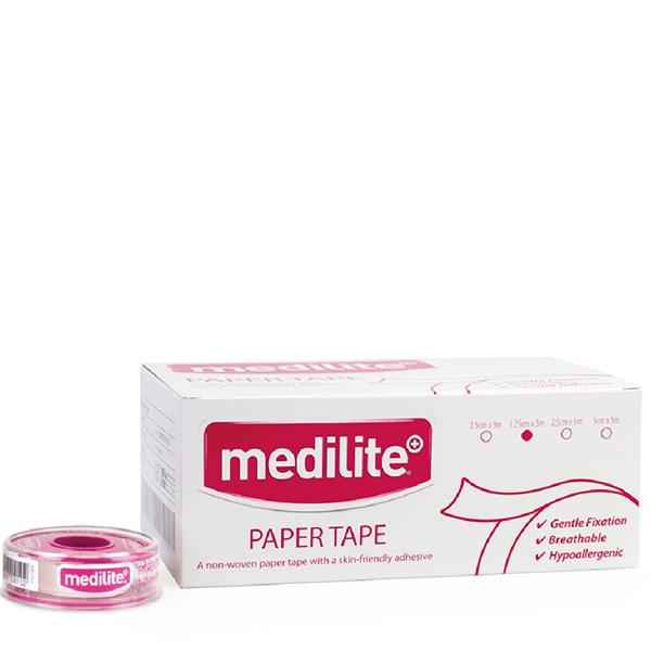 MEDILITE wound dressing paper tape 1.25cm x 5m