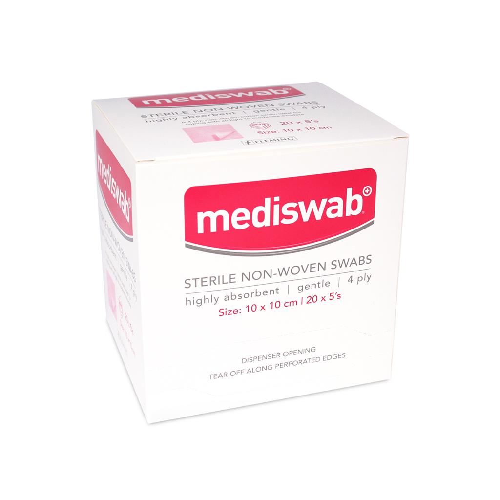 MEDISWAB sterile non woven swab 10cm x 10cm 100