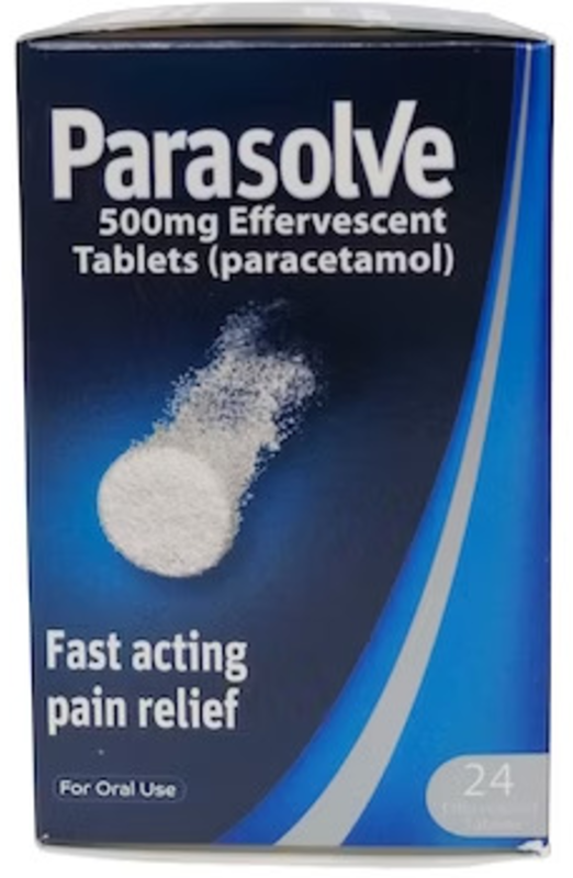 PARASOLVE effervescent tablets 500mg 24