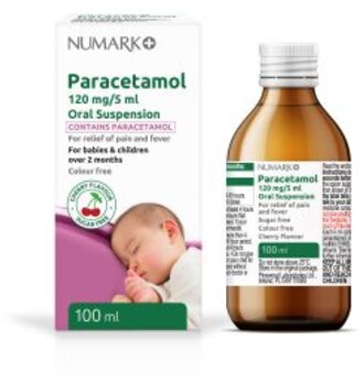 NUMARK OTC medicines paracetamol oral suspension 120mg/5ml 100ml